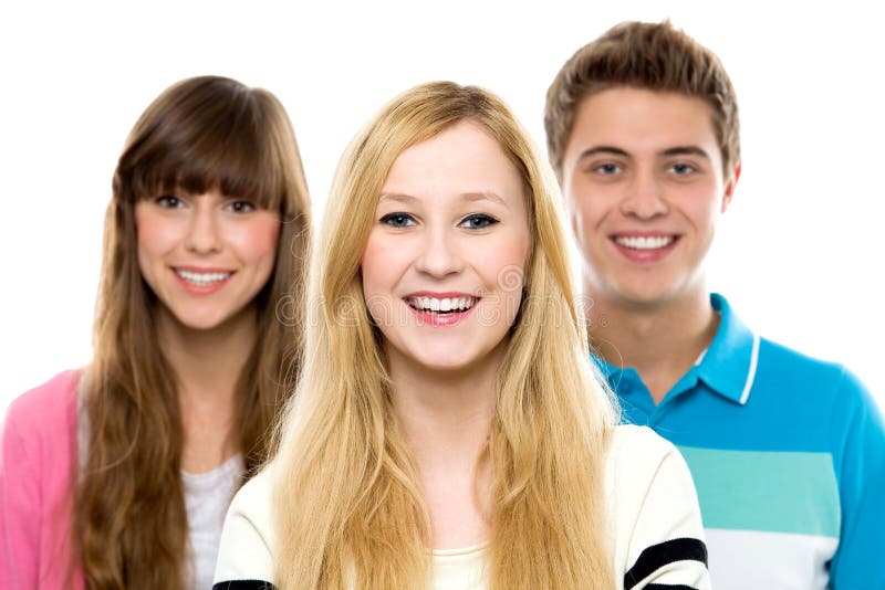 Three young smiling teens stock photo. Image of gorgeous - 7221152