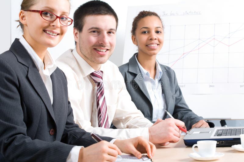 Three young professionals stock photo. Image of girl - 13298484