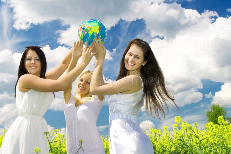 Beautiful Young Women Dancing Stock Photo - Image of closeup, beauty ...