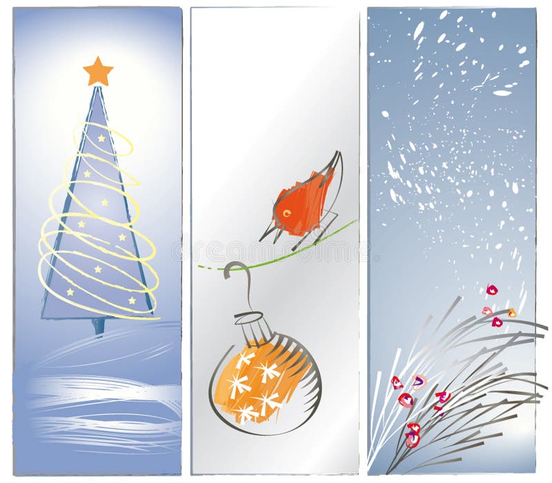 Three Zen Christmas Backgrounds or Banners Stock Vector - Illustration ...