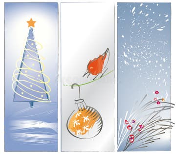 Three Zen Christmas Backgrounds or Banners Stock Vector - Illustration ...
