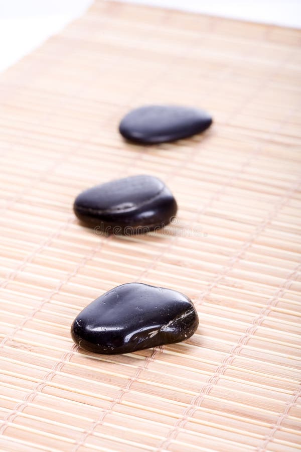 Three Zen-Stones On Bamboomat Picture. Image: 3339728