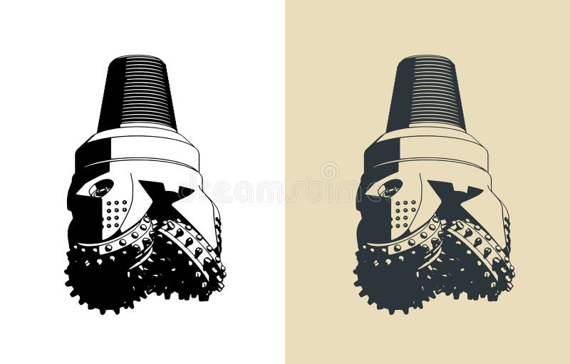 Threecone Oil Drilling Bit Illustrations Stock Vector - Illustration of ...