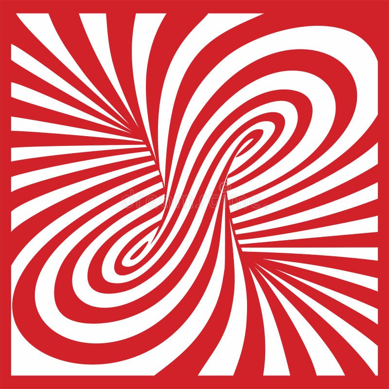 Vector Illustration with Red and White Illusion Pattern. Stock Vector ...