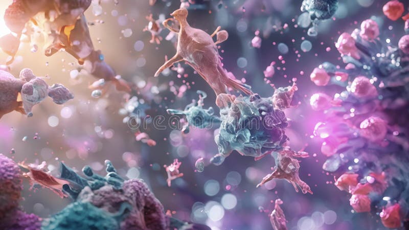 Threedimensional Rendering of a Large Number of Antibodies Coating the ...