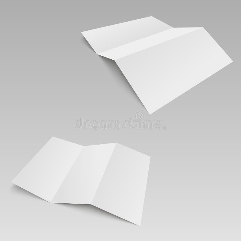 Threefold White Template Paper. Vector Illustration Stock Illustration ...
