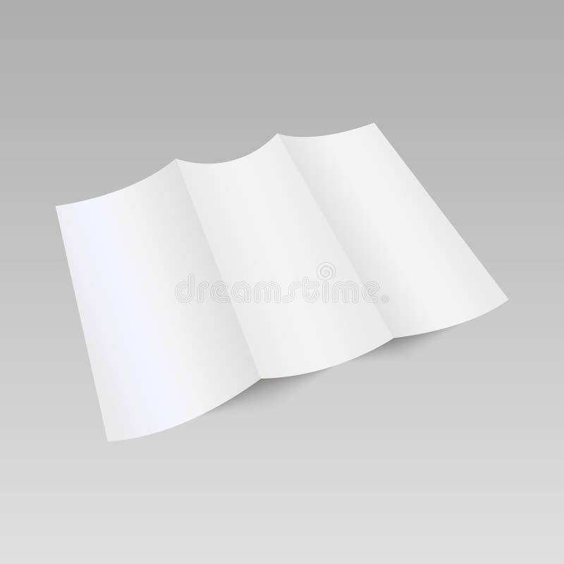 Threefold White Template Paper. Vector Illustration Stock Illustration ...