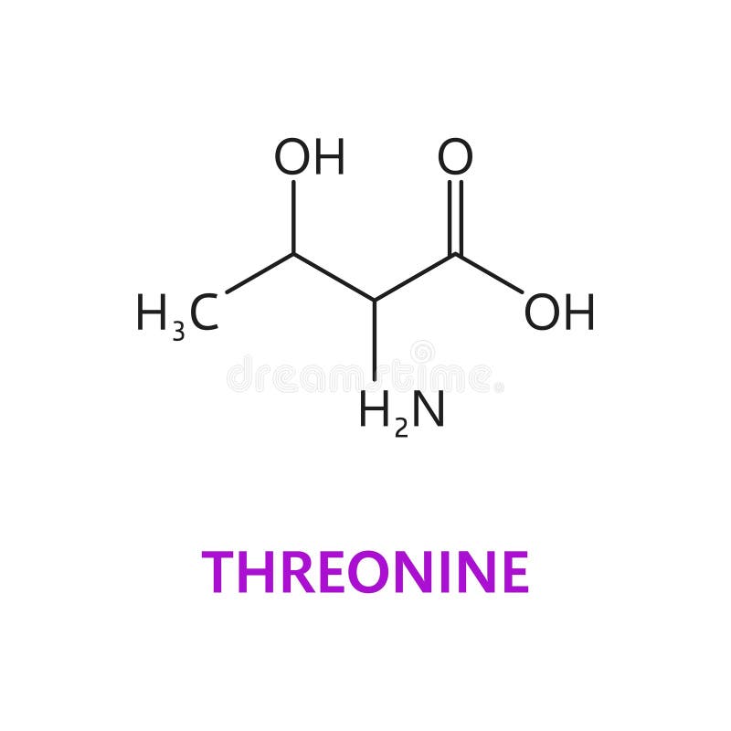 Threonine Amino Acid Chemical Molecule Structure Stock Vector ...