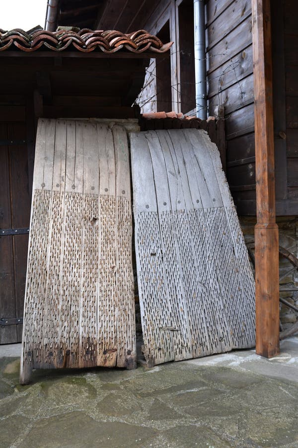 Threshing Boards Used To Separate Cereals from Their Straw Stock Photo ...