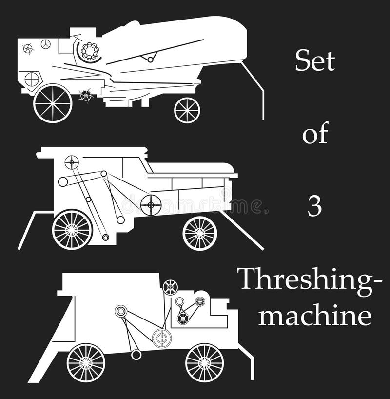 Threshing-machine, Tresher Silhouette Stock Vector - Illustration of ...