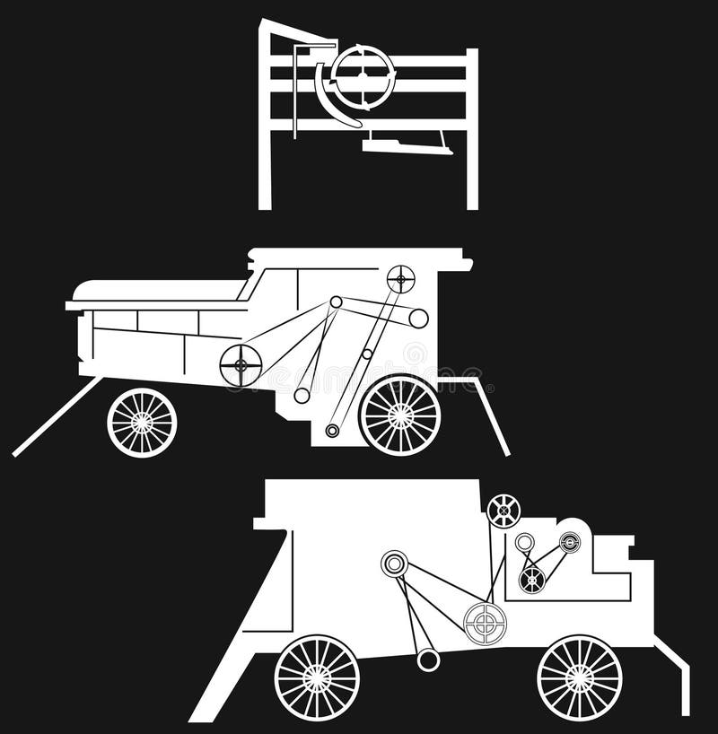 Threshing-machine, Tresher Silhouette Stock Illustration - Illustration ...