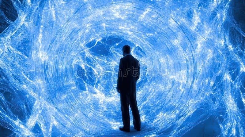 The Threshold Facing a Blue Energy Vortex in a Business Suit ...