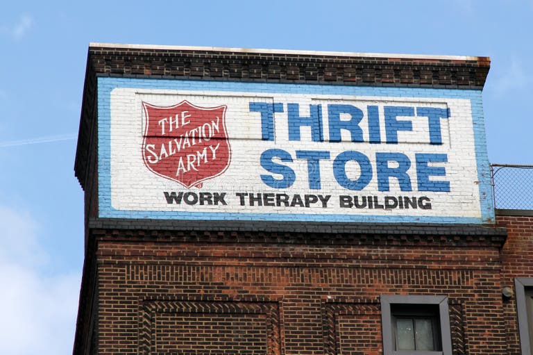 Thrift store sign. editorial photo. Image of store, cloths - 19712896