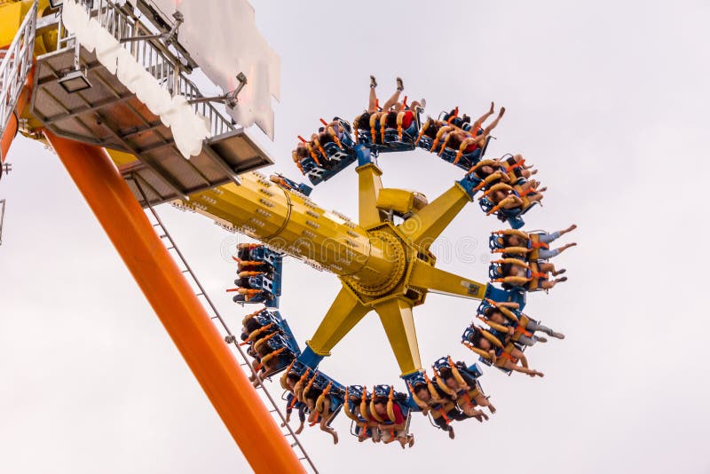 Thrill Ride Spinning in the Air Stock Photo - Image of park, animal ...