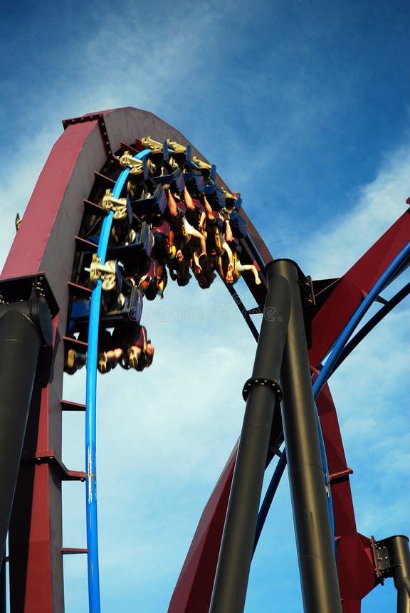 Going Upside Down on a Roller Coaster Editorial Stock Photo - Image of ...