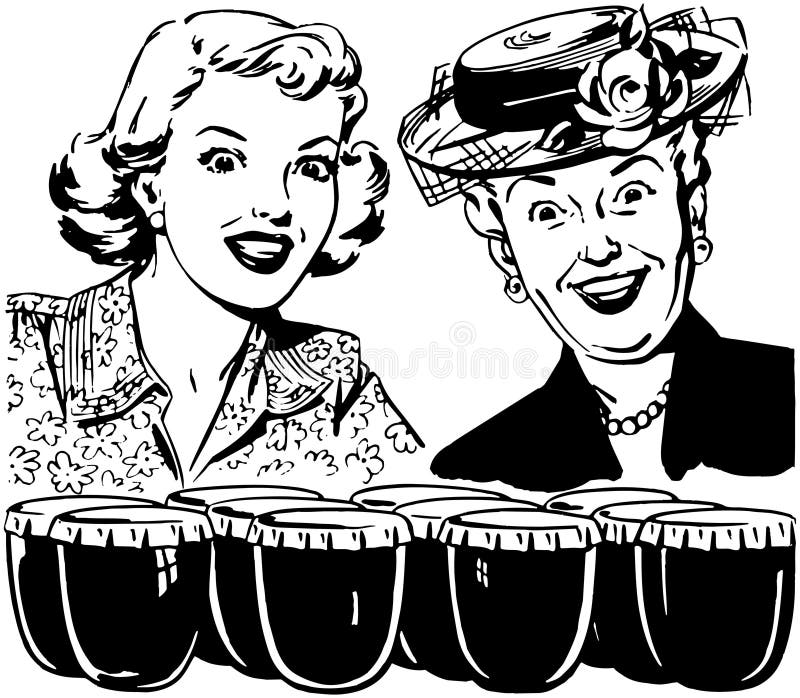 Thrilled Ladies stock vector. Illustration of clip, older - 42094181