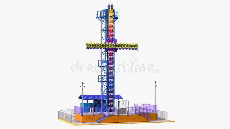 Thrilling Amusement Park Ride with Tower Structure Stock Photo - Image ...