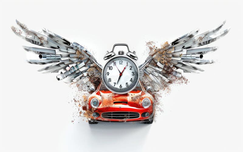 Thrilling Car Racing Banner Isolated on White Background, Stock ...