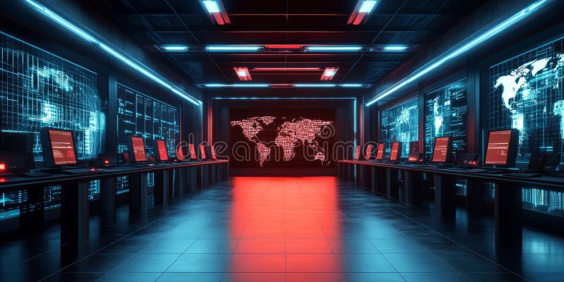 Thrilling 3d Background Secret Underground Bunker Filled High Tech ...