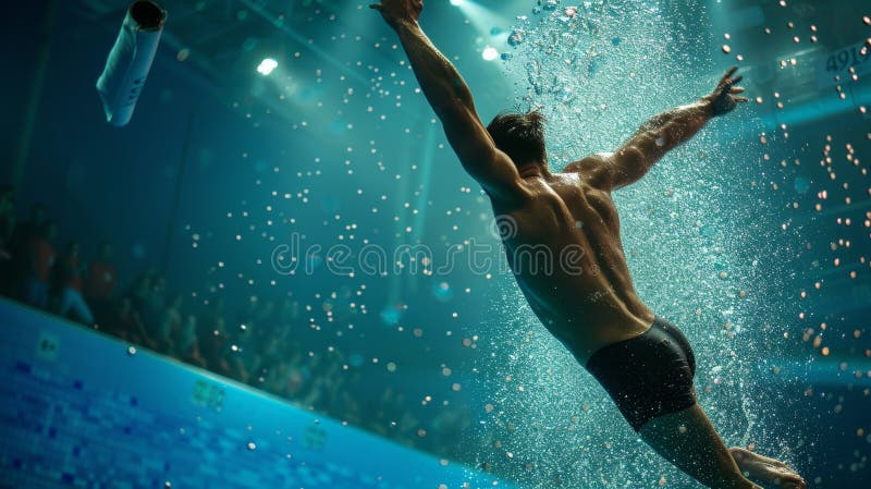 Thrilling Dive by British Male Diver in 3m Springboard Event Stock ...