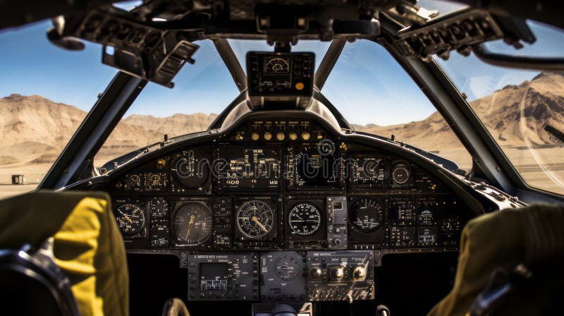 Thrilling Flight: Inside the Cockpit of an American Fighter Jet Stock ...