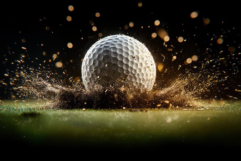 Thrilling Impact of Golf Ball in Mid-flight with Soil Splash and ...