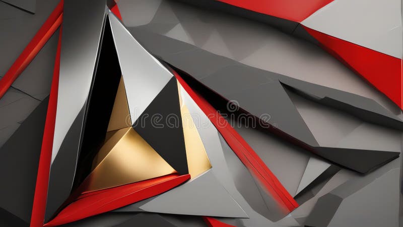 In a Thrilling Macro Shot a Hyper Realistic Triangle on Three Color ...