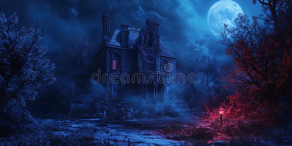 Thrilling Midnight Ghost Hunting Expedition Stock Illustration ...