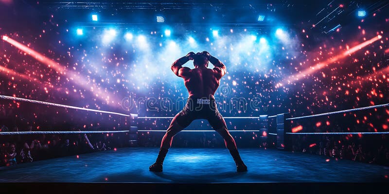 Thrilling Professional Wrestling Championship with Dramatic Moves Stock ...