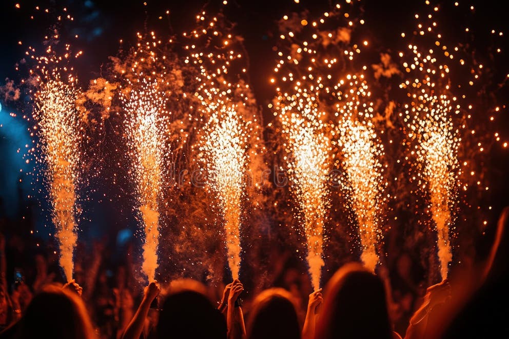 A Thrilling Representation of Stage Pyrotechnics during a Live ...