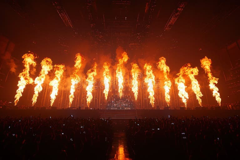 A Thrilling Representation of Stage Pyrotechnics during a Live ...