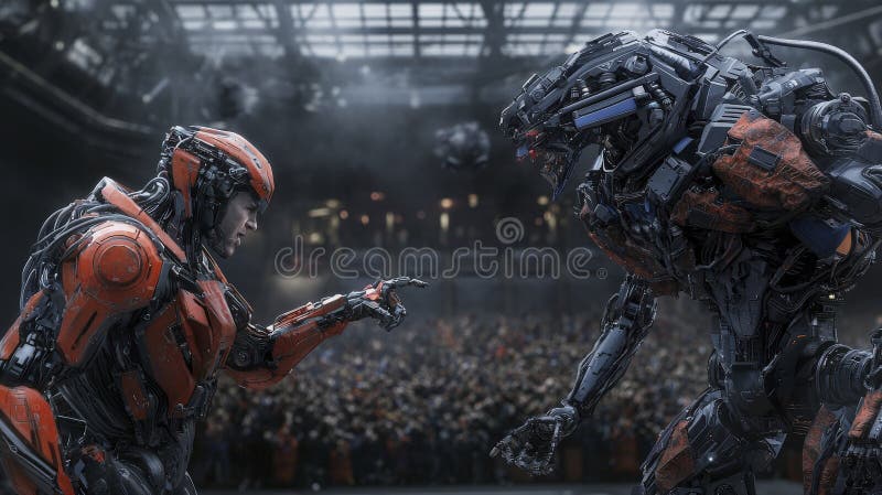 Tense Robotic Duel Unfolds in Arena Crowd Cheers for Action-packed ...