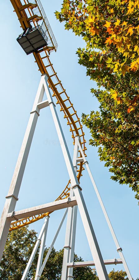 An Upside Down Roller Coaster on the Trees Near the Sky Stock Image ...