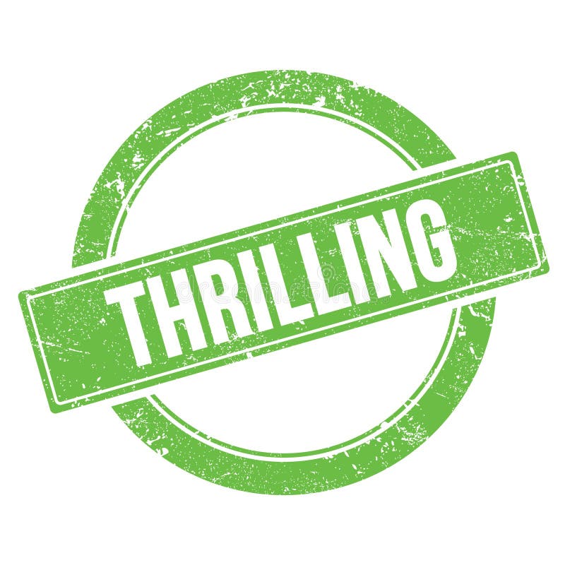 THRILLING Text on Green Grungy Round Stamp Stock Illustration ...