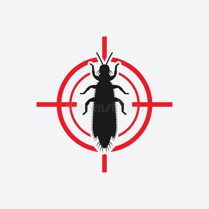 Thrips Icon Red Target. Insect Pest Control Sign Stock Vector ...