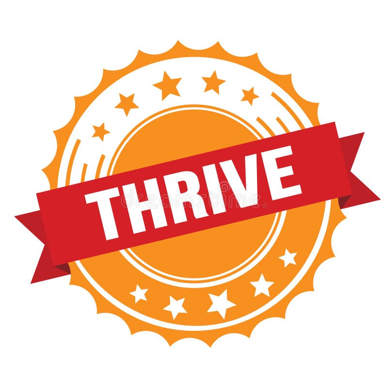 THRIVE Text on Red Orange Ribbon Stamp Stock Illustration ...