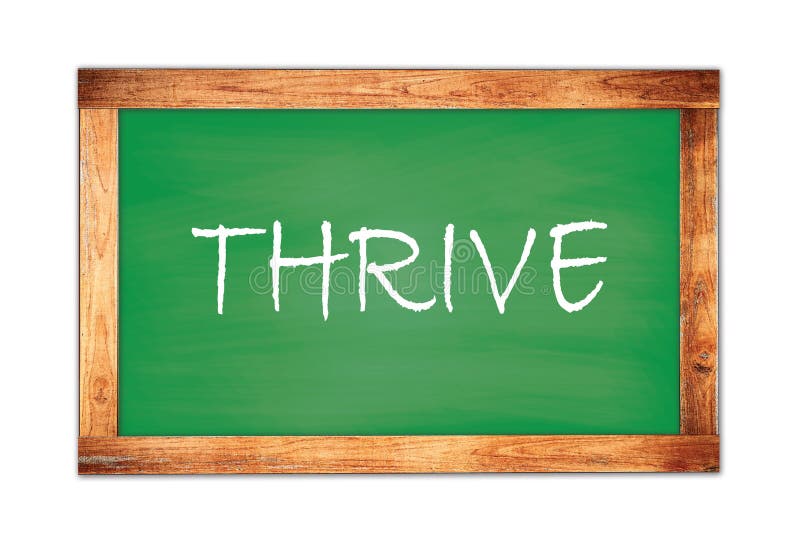 THRIVE Text Written on Green School Board Stock Illustration ...
