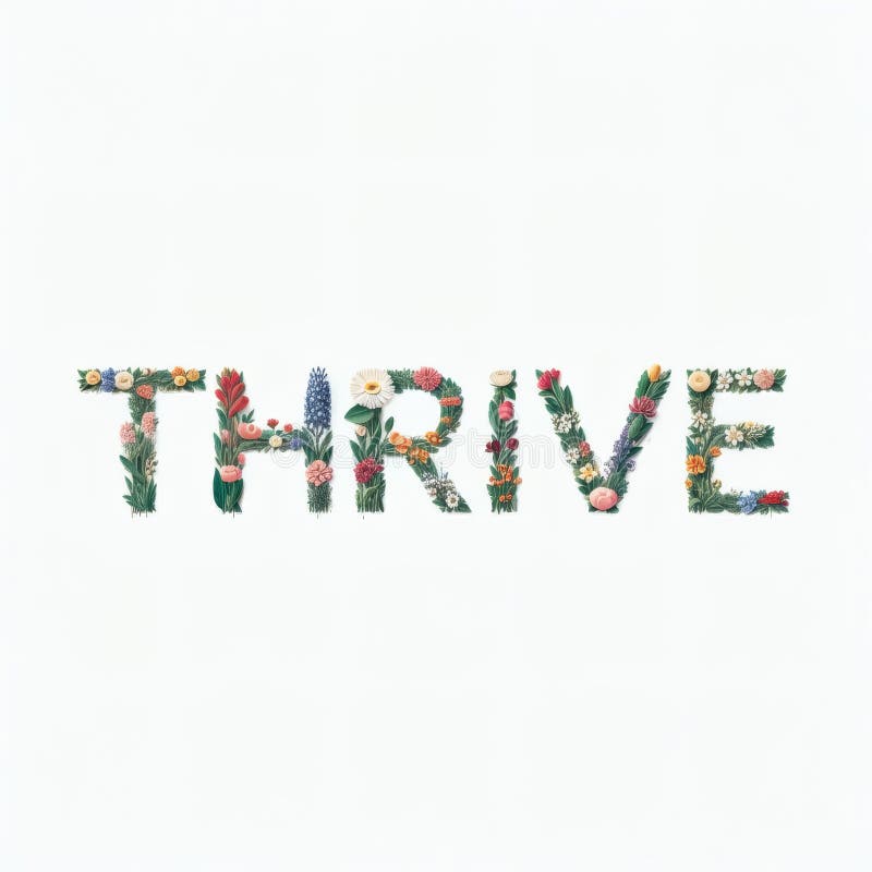 Thrive Typography Created with Detailed Floral Elements and Lush ...