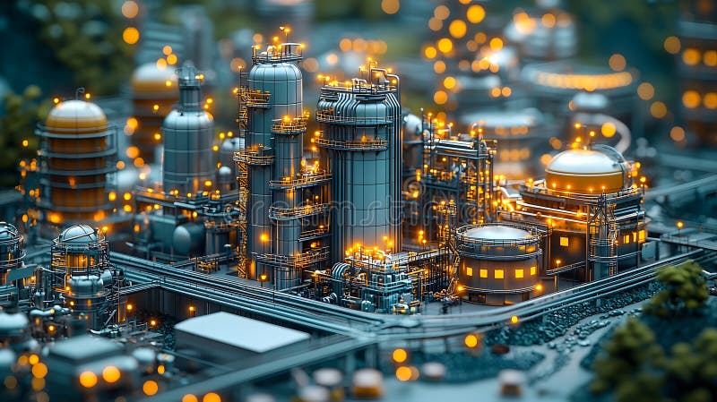 Thriving Industrial Ecosystem Cartoon Depicting Dynamic and Efficient ...