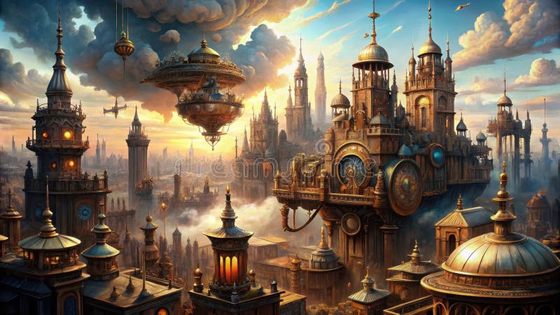 A Thriving Metropolis of Clockwork Wonders and Floating Islands, a ...