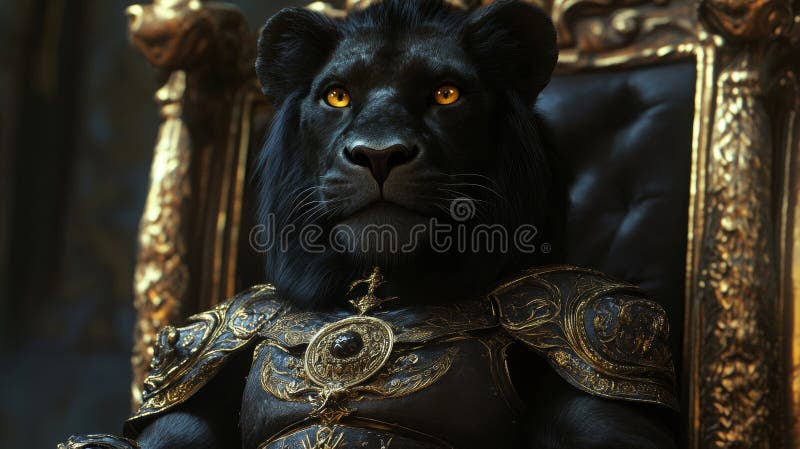 Throne Fantasy Artwork in a Game Where a Lion King Has Human-like ...