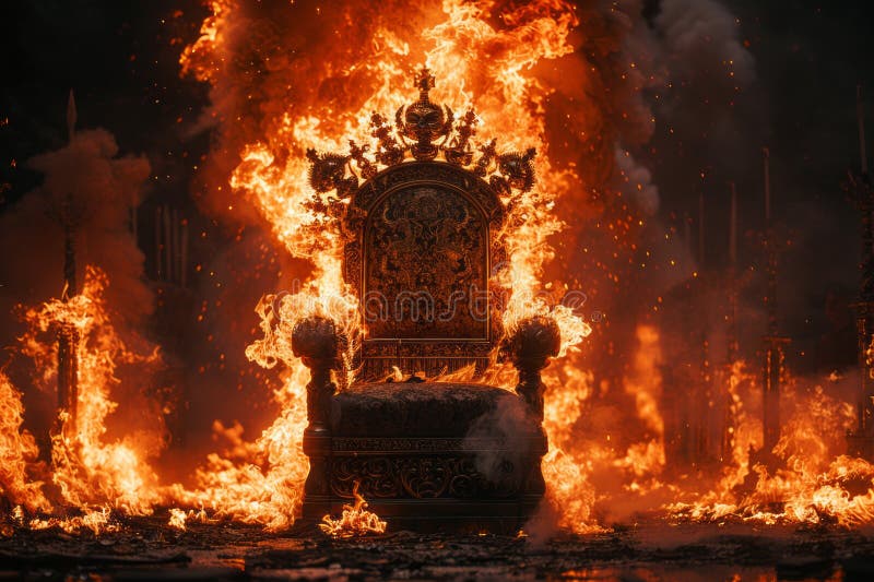 The Throne is on Fire, a Metaphor for the Loss of Power and Country. AI ...