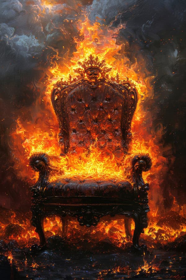 The Throne is on Fire, a Metaphor for the Loss of Power and Country. AI ...