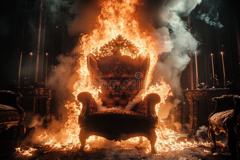 The Throne is on Fire, a Metaphor for the Loss of Power and Country. AI ...