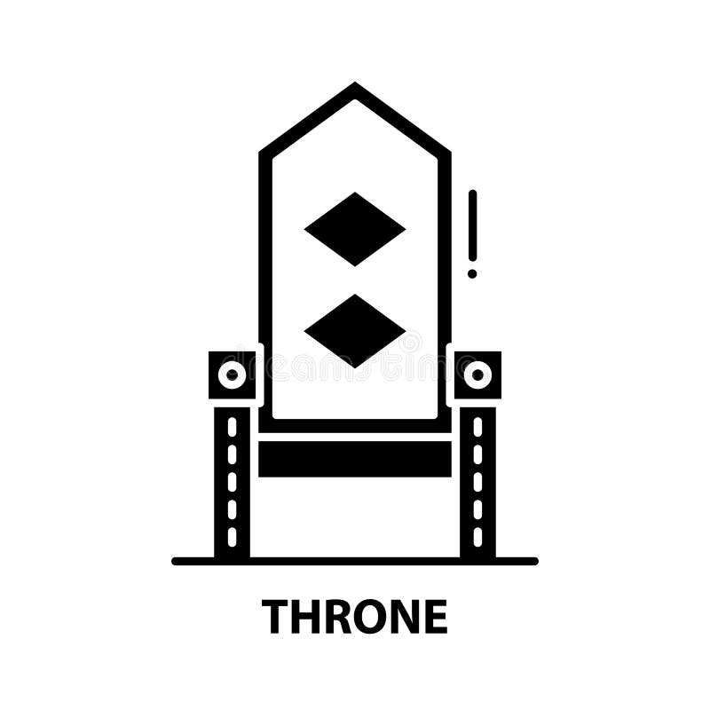 Throne Icon, Black Vector Sign with Editable Strokes, Concept ...