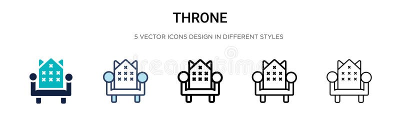 Throne Icon in Filled, Thin Line, Outline and Stroke Style. Vector ...
