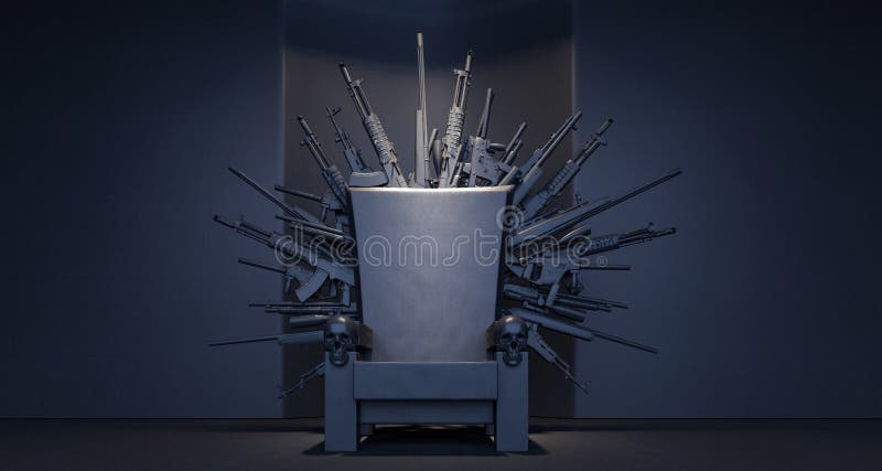 Throne made from weapons stock illustration. Illustration of lord ...