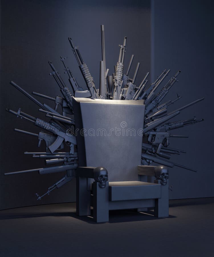 Throne made from weapons stock illustration. Illustration of lord ...