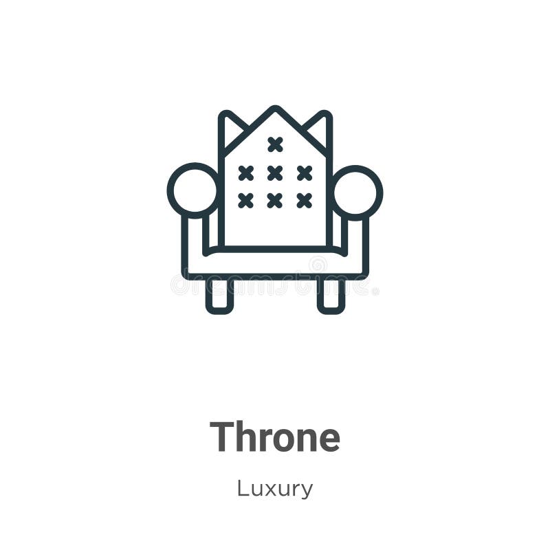 Throne Outline Vector Icon. Thin Line Black Throne Icon, Flat Vector ...