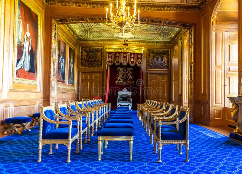 Throne Room and Interior of Windsor Castle in Windsor, UK Editorial ...